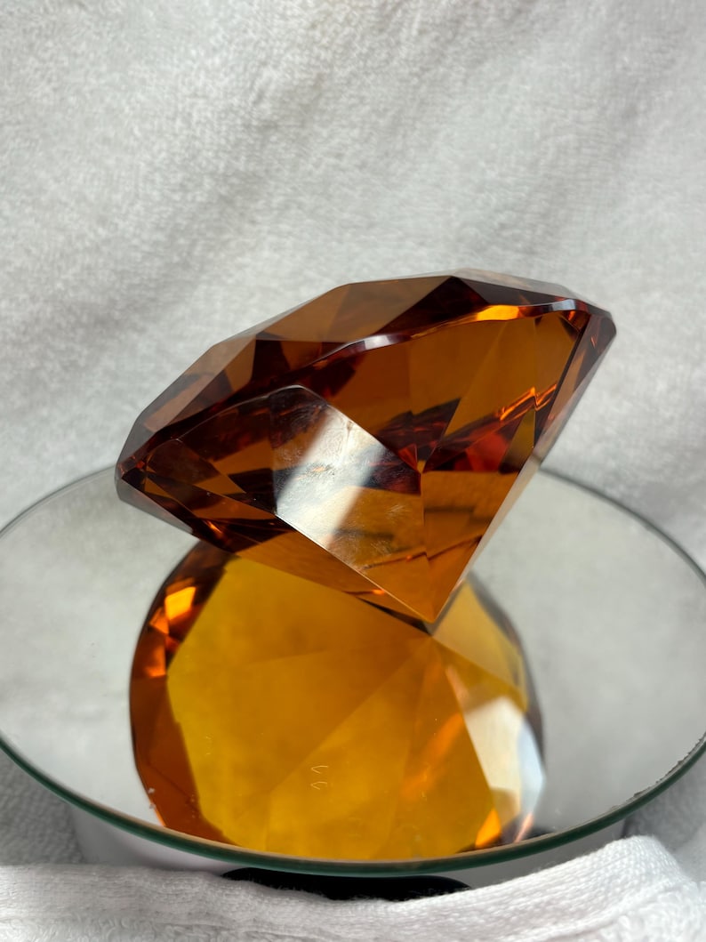 Orange Diamond Shaped Glass Paperweight - Etsy