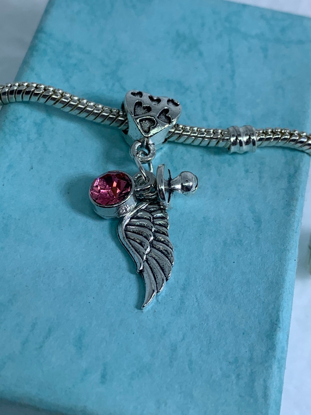 Baby Girl Pacifier Angel Wing European Charm - Etsy