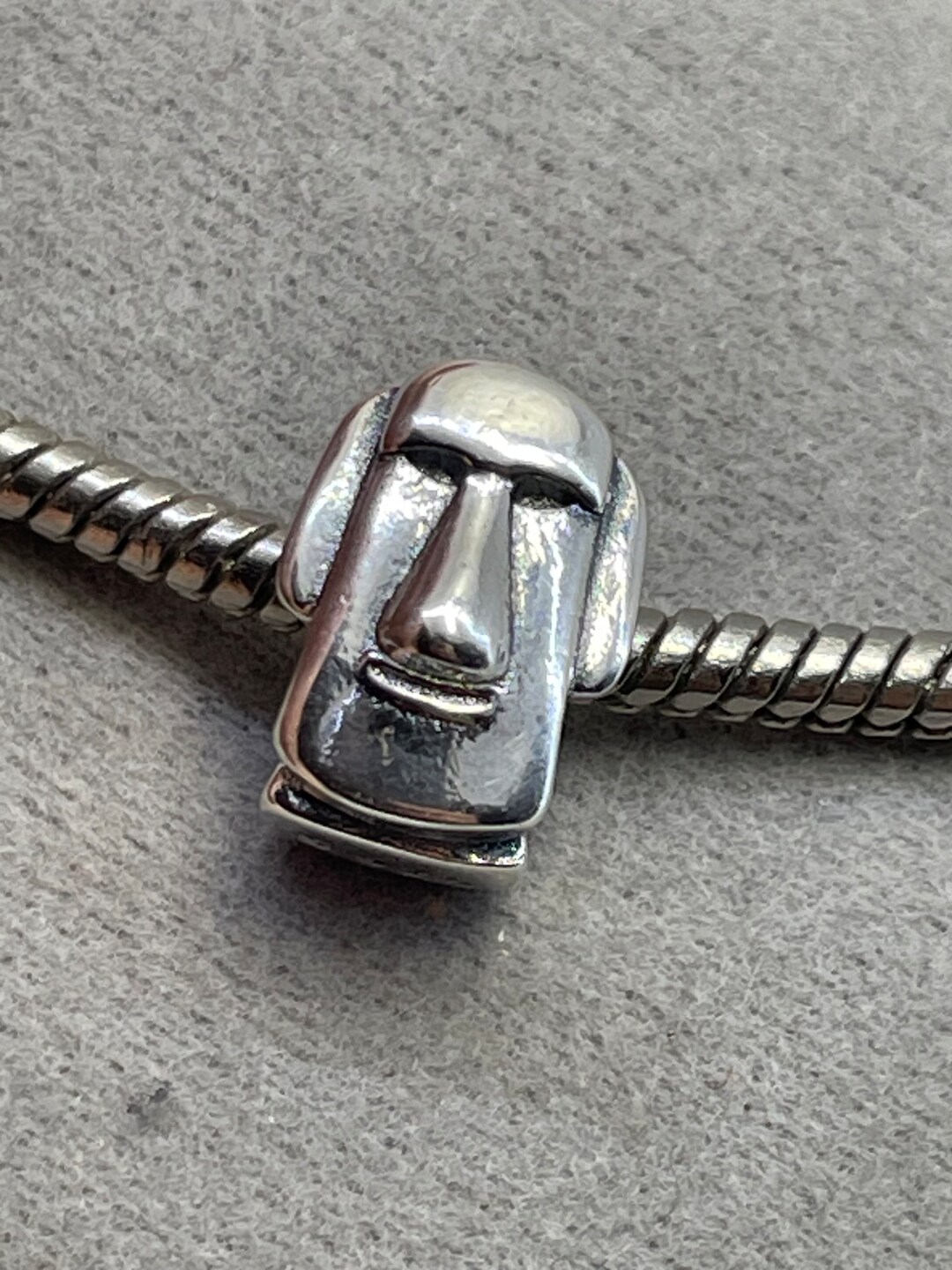Sterling Silver Polynesian Moai Head Charm Bead - Etsy
