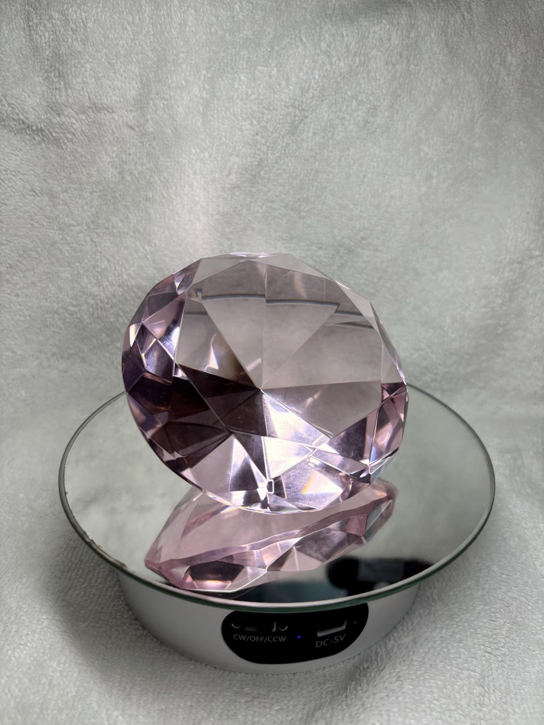 Soft Pink Diamond Shaped Glass Paperweight - Etsy