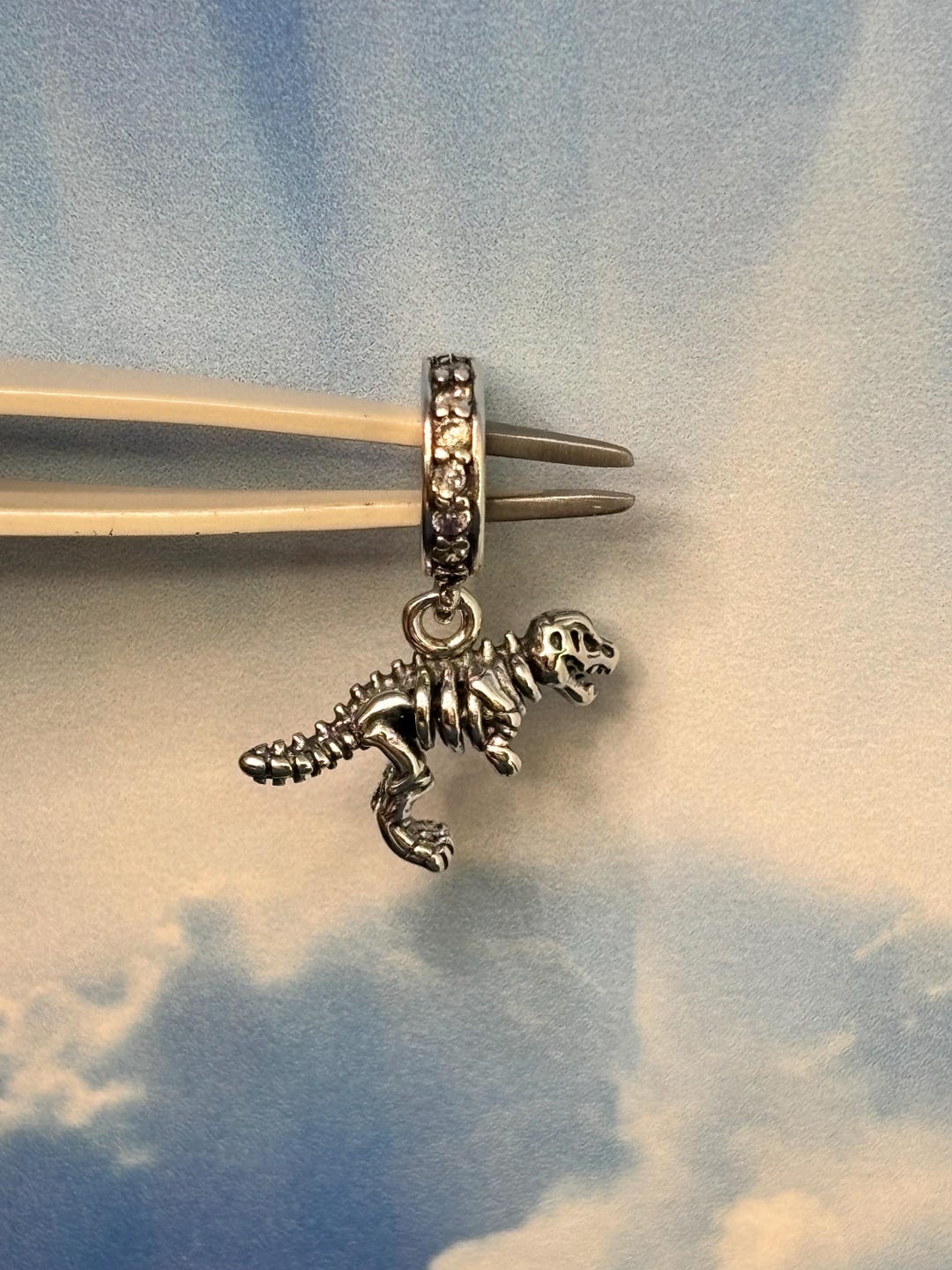 Sterling Silver T-rex Dinosaur Bones Charm Pendant - Etsy