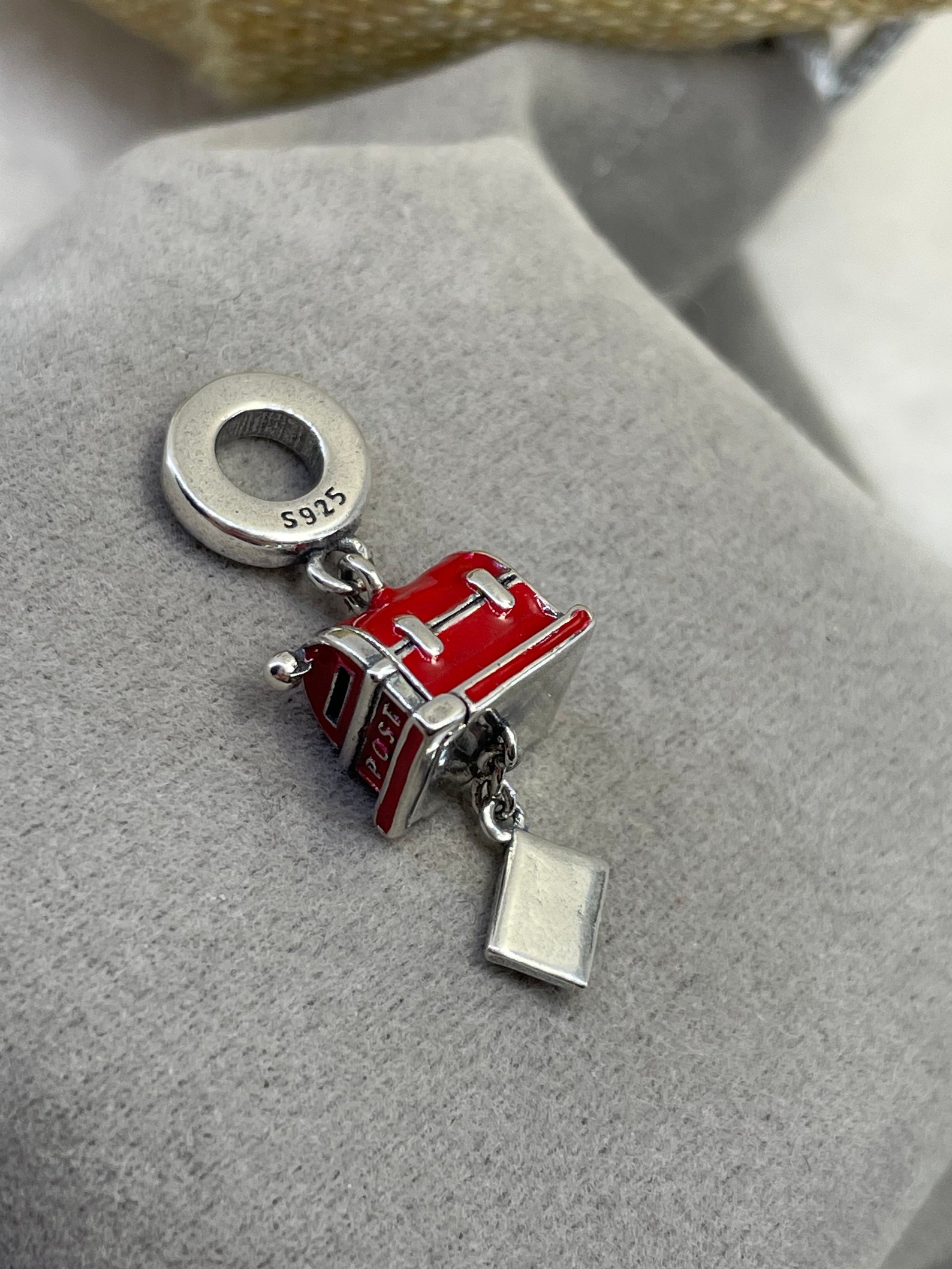 Sterling Silver Mailbox Post Office Letter Charm Bead With Functioning ...
