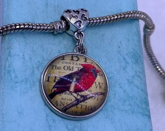 Red Cardinal Bird European Charm for Pandora - Etsy