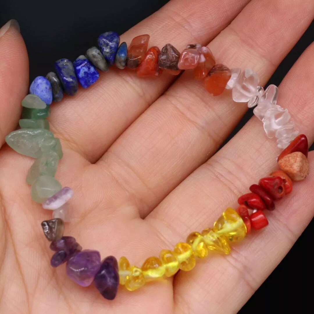 7 Chakras Natural Stone Bracelet - Etsy
