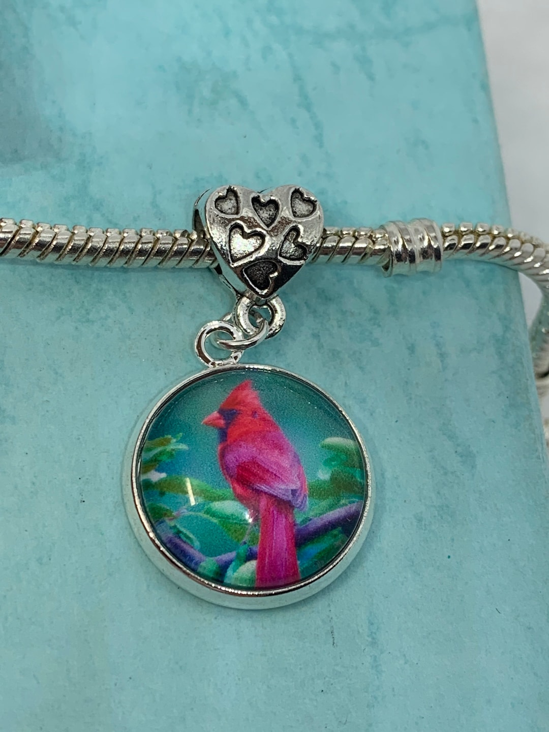 Red Cardinal Bird European Charm for Pandora - Etsy