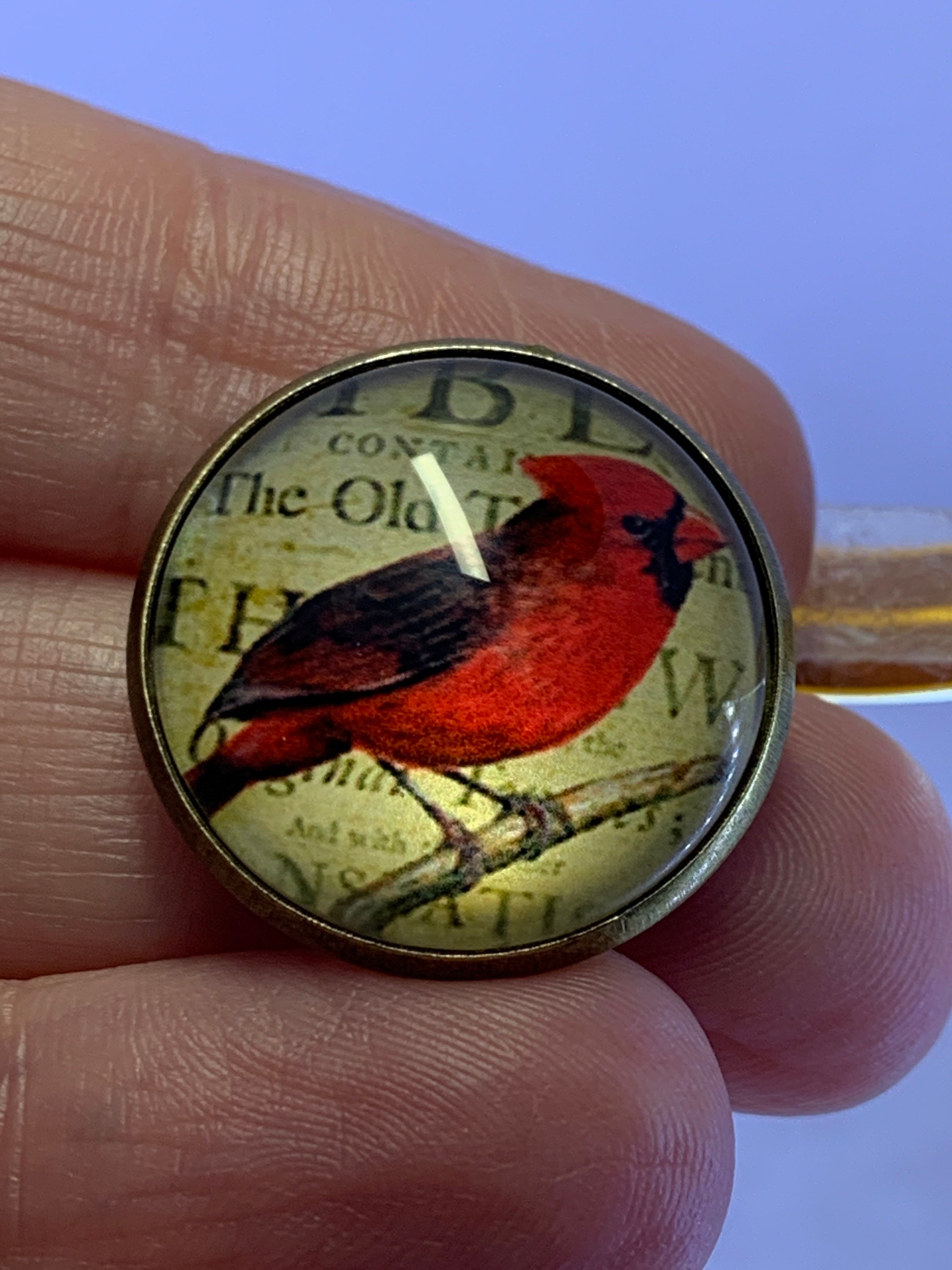 Red Cardinal Bird Pin Brooch - Etsy