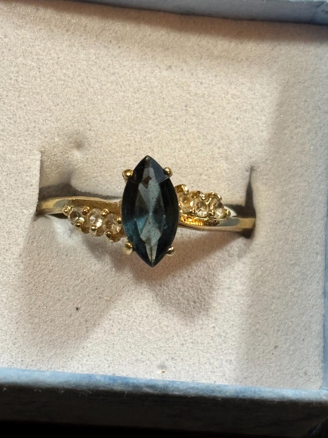 Vintage Joseph Esposito ESPO Marquise Cut Blue Sapphire Ring - Etsy