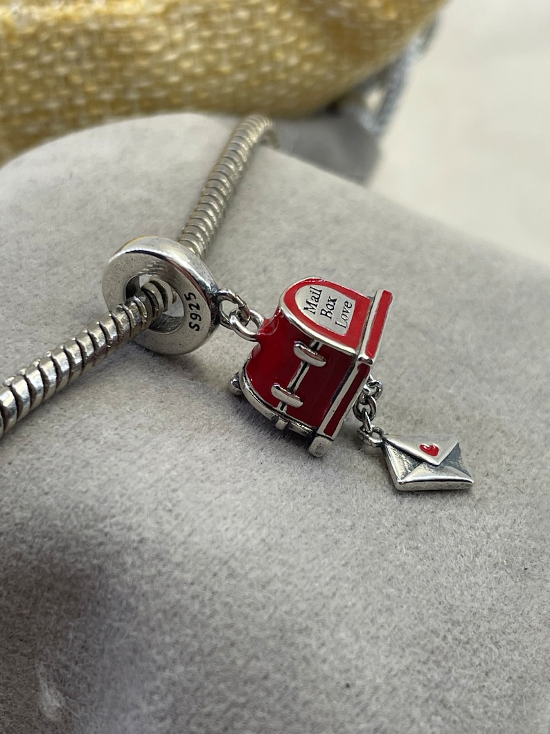 Sterling Silver Mailbox Post Office Letter Charm Bead With Functioning ...