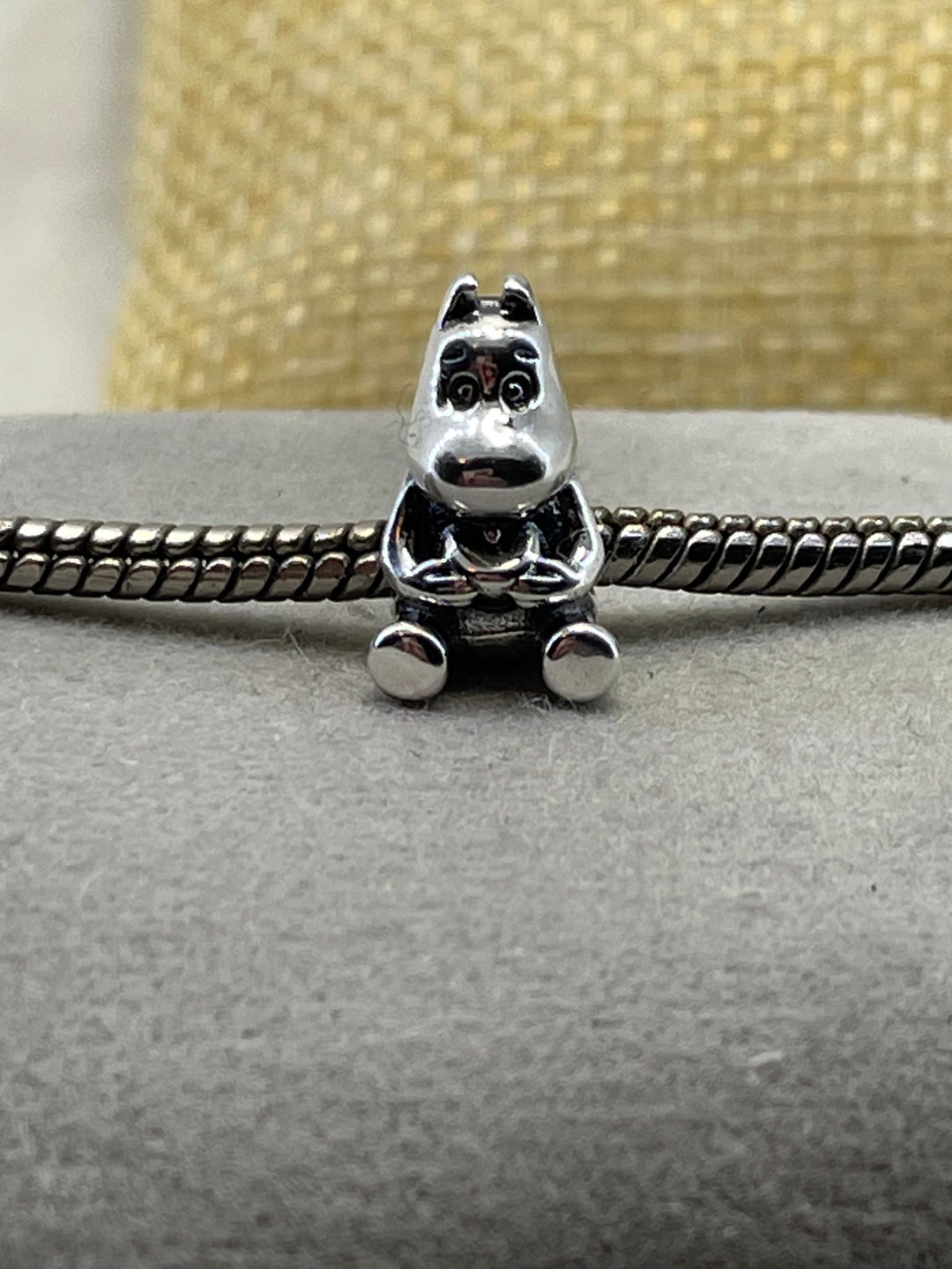 Sterling Silver Cute Hippo Hippopotamus With Apple Charm Bead - Etsy