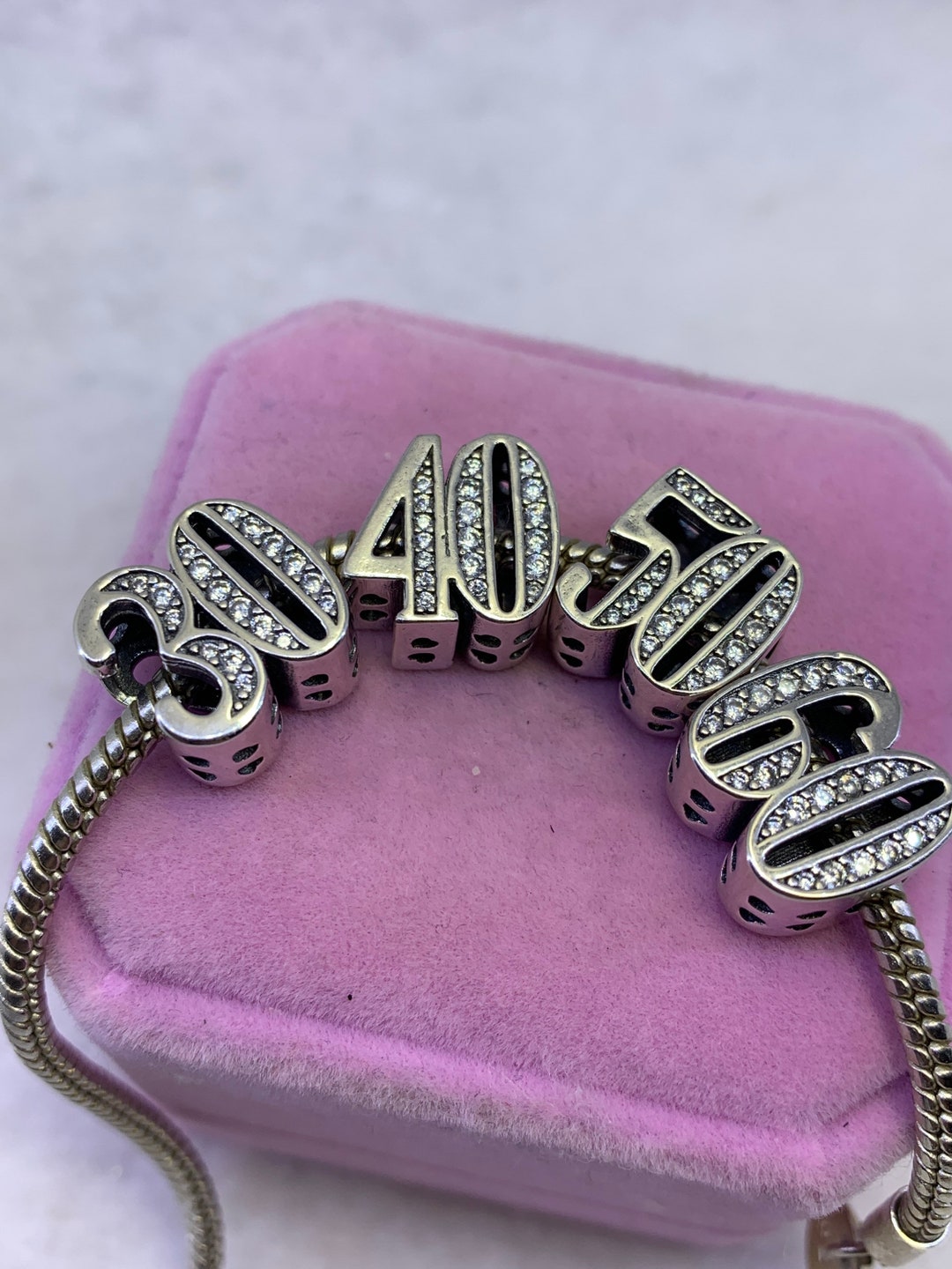 Sterling Silver Milestone Birthday Anniversary Number Charm Bead - Etsy