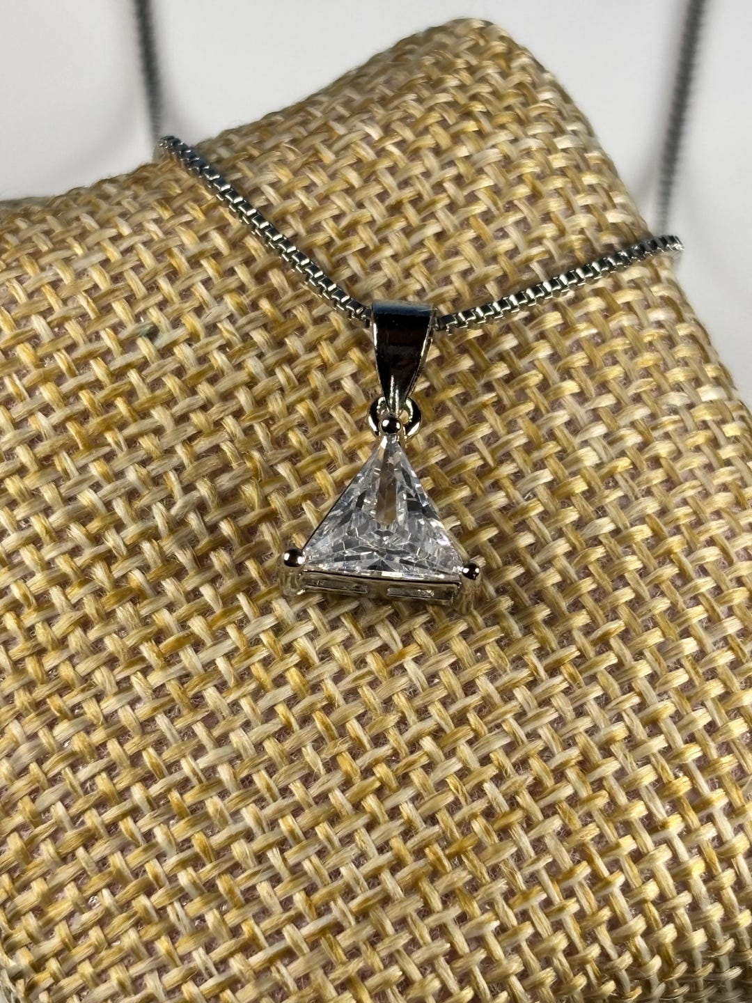 Stunning 4 Carat Trillion Cut Pendant Sterling Silver Chain - Etsy