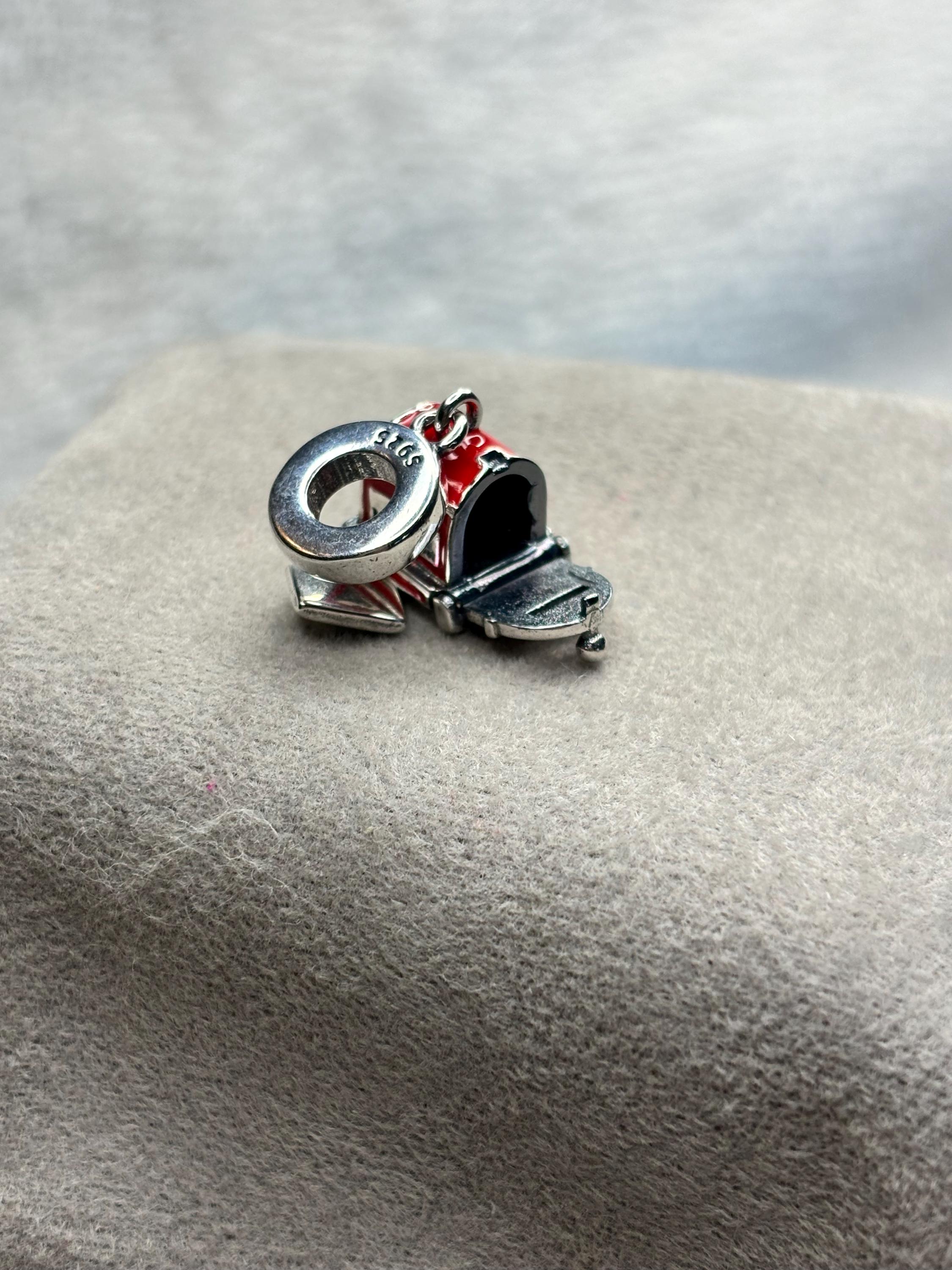 Sterling Silver Mailbox Post Office Letter Charm Bead With Functioning ...