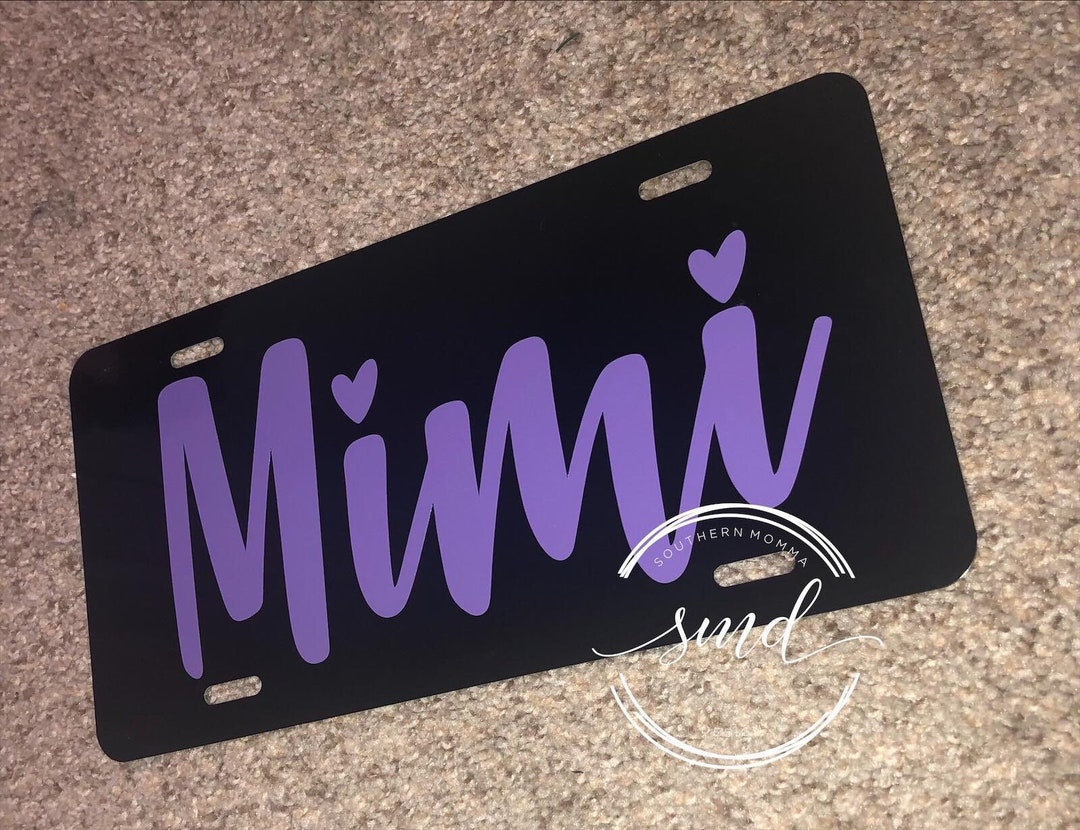 Personalized Plastic Mimi Nonna Nana Yaya Juju Black License Plate - Etsy