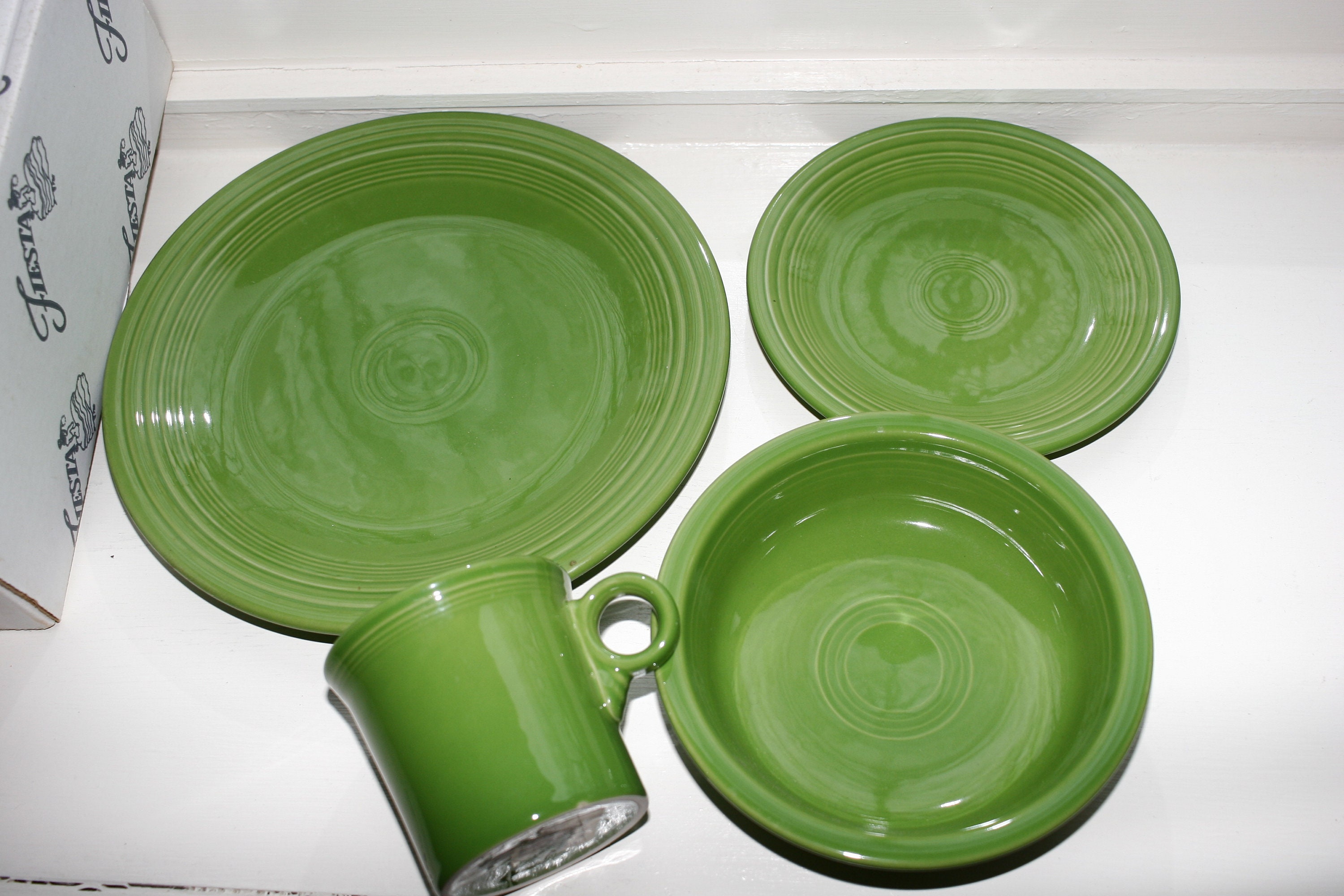 Fiesta Fiestaware FOUR 4 Piece Place Setting Shamrock Green - Etsy