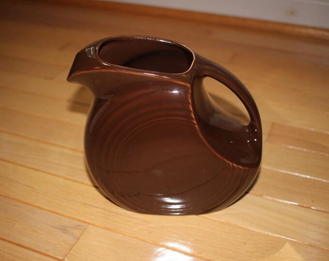 Fiesta Fiestaware CHOCOLATE Brown Disk Disc Pitcher Brand New Old Stock ...