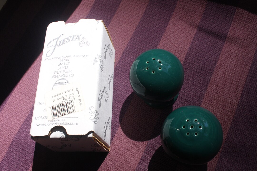 Fiesta Evergreen Glaze Ball Salt and Pepper Shakers - New in Box - Etsy