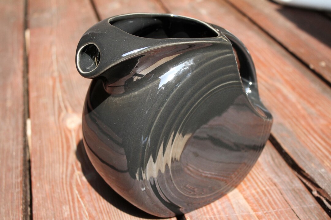 Fiestaware Black Glazed Disc Pitcher - Retired Black Large Size - Etsy