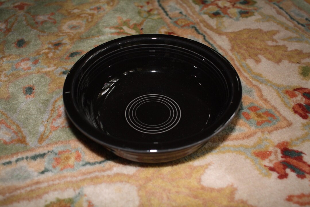 Fiestaware Fiesta Retired BLACK Cereal Bowl ~ GENTLY Used ~ Medium 19 ...