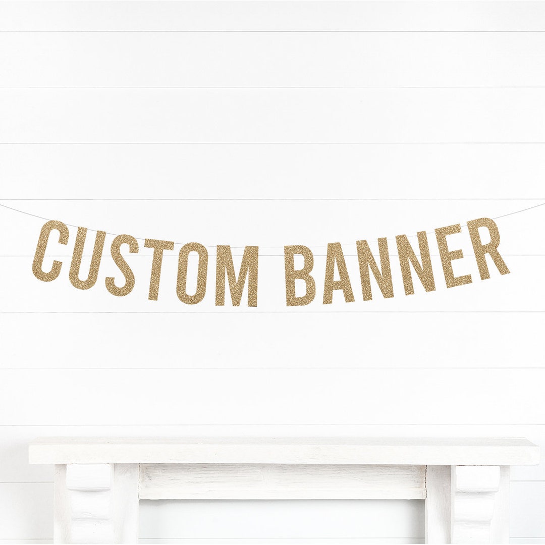 Custom Banner, Custom Glitter Banner, Personalized Banner, Party ...