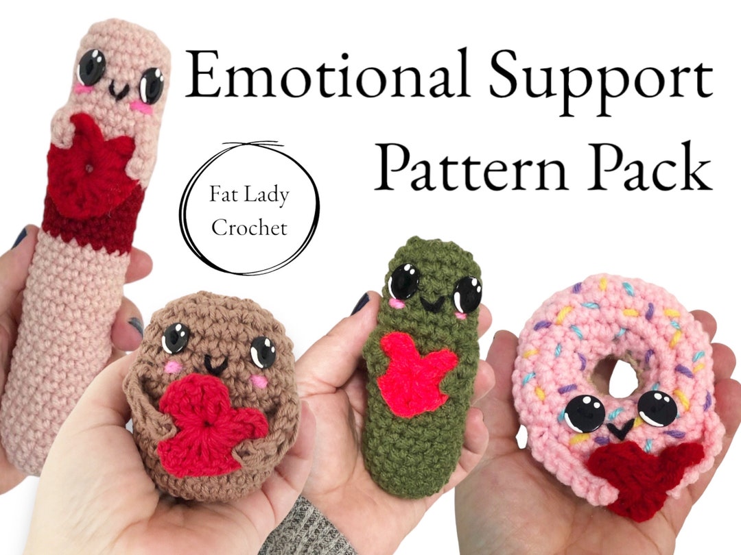 PATTERN PACK: Crochet Emotional Support Worm, Pickle, Potato, Donut - Etsy