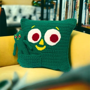 PATTERN: Crochet Gumby Cushion With Gumby Pocket Pal Doll PDF - Etsy