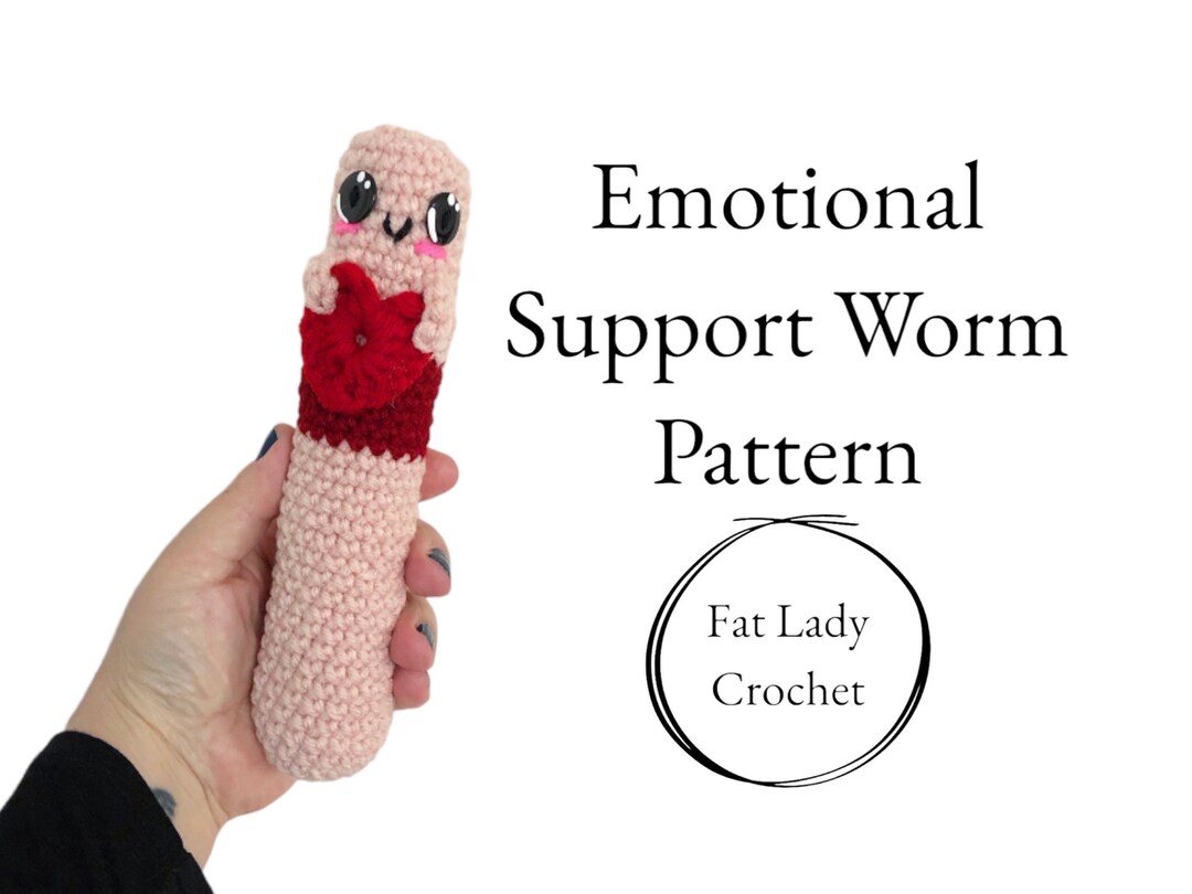 PATTERN: Crochet Emotional Support Worm - Etsy