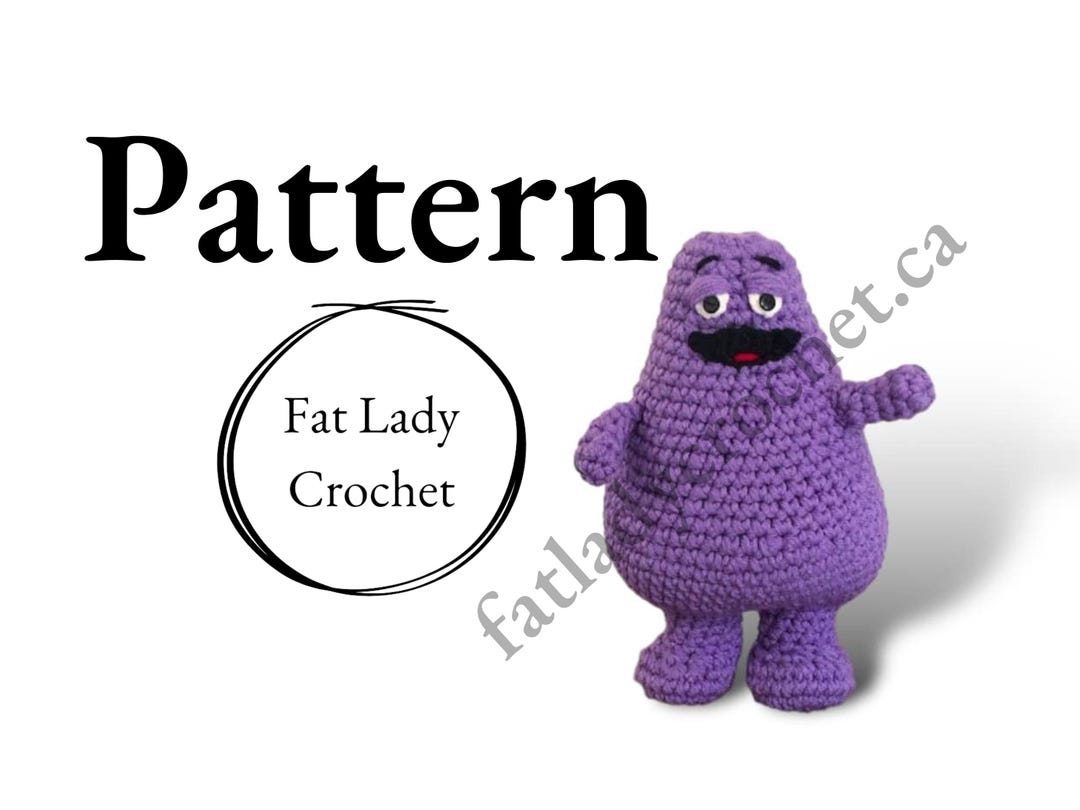 Grimace Crochet Pattern Mcdonald's Character Amigurumi Bonus Mets Hat ...