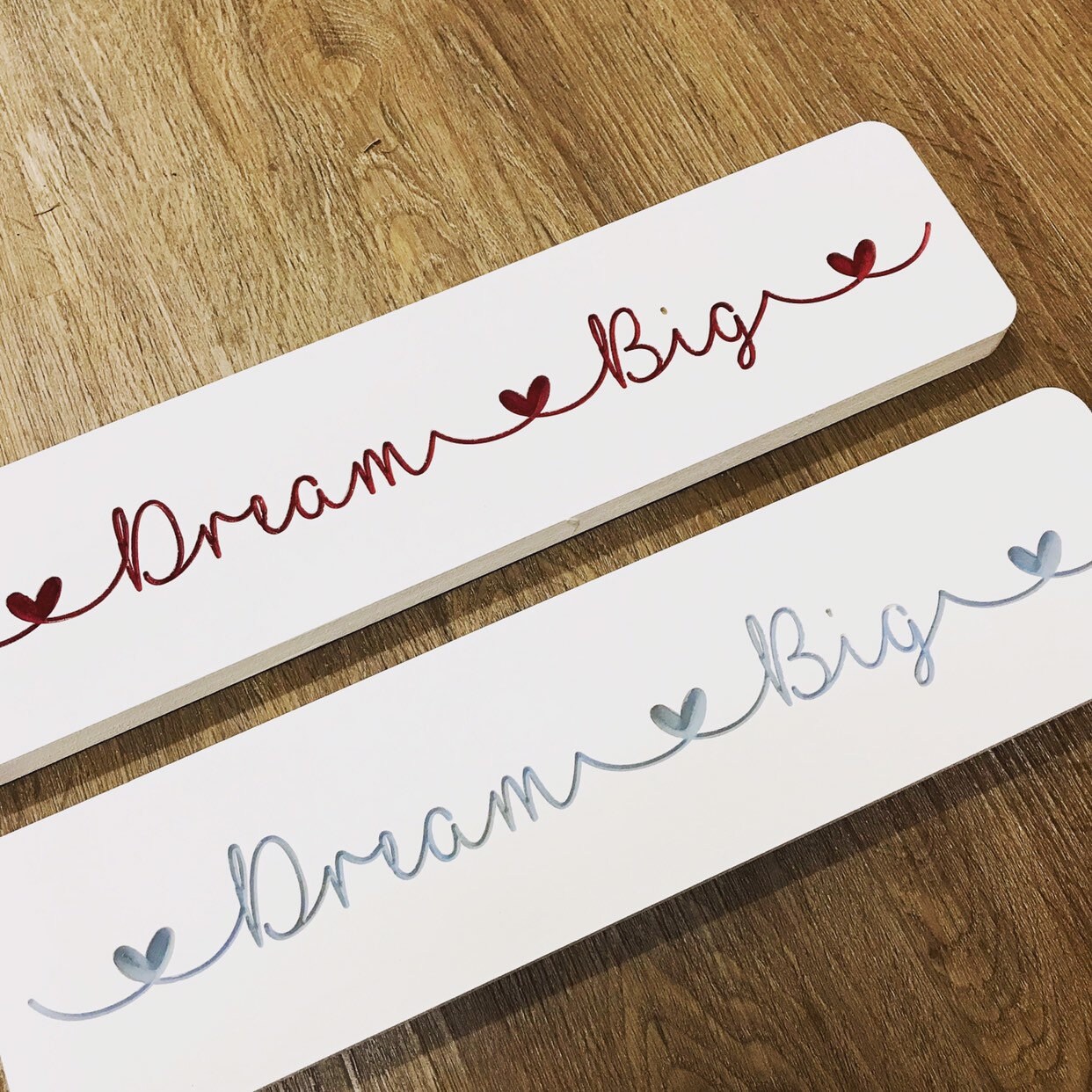 Dream Big Engraved Handpainted Sign White & Dark Pink, Engraved Dream ...