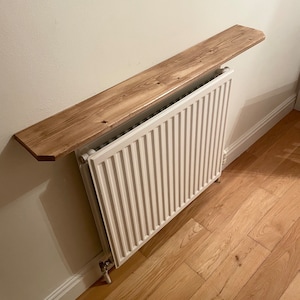 Wooden Radiator Shelf| No Drill Rustic Wooden Shelf | Floating Shelf ...