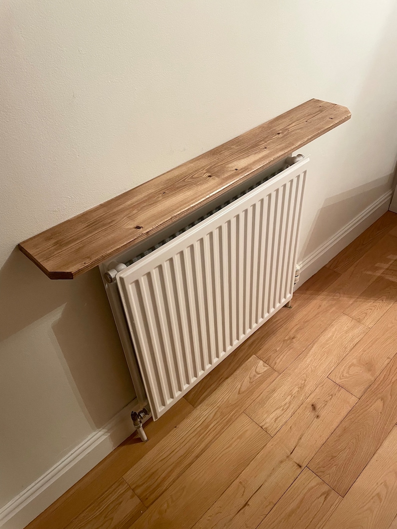 Wooden Radiator Shelf Rustic Wooden Shelf Floating Shelf Radiator Cover ...