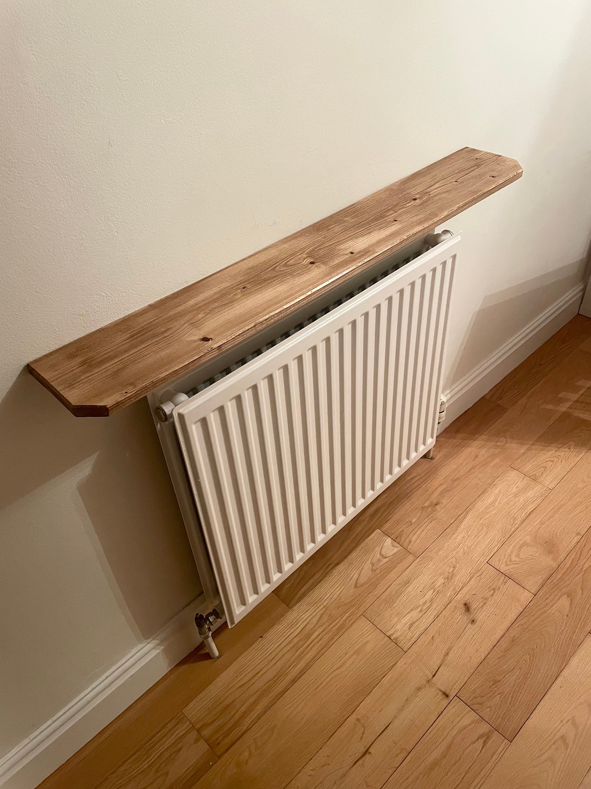 Wooden Radiator Shelf Rustic Wooden Shelf Floating Shelf Radiator Cover ...