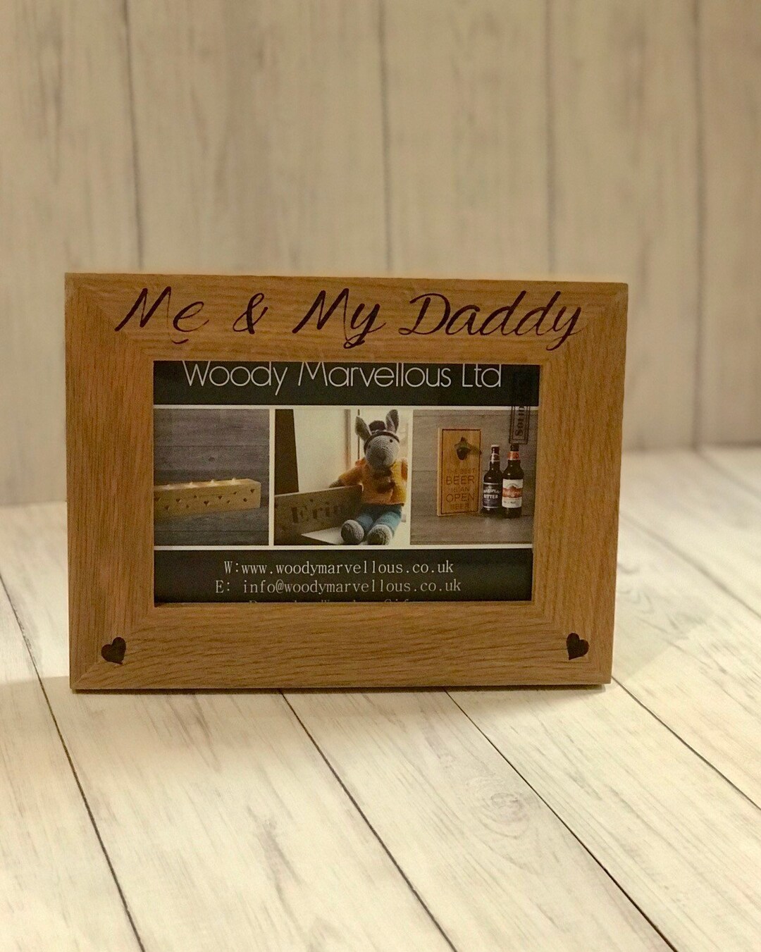 Father's Day solid oak engraved 5 x 7 photo frame. Personalised option ...