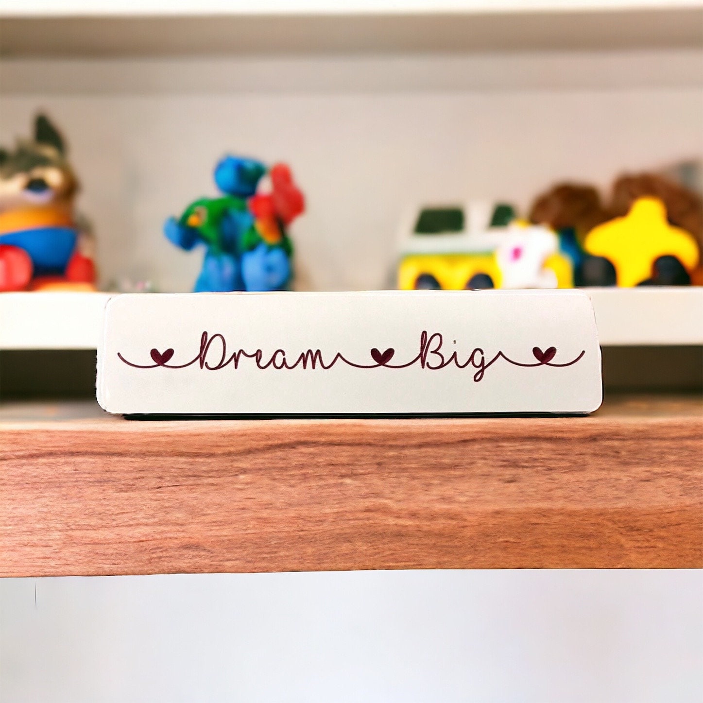 Dream Big Engraved Handpainted Sign White & Dark Pink, Engraved Dream ...