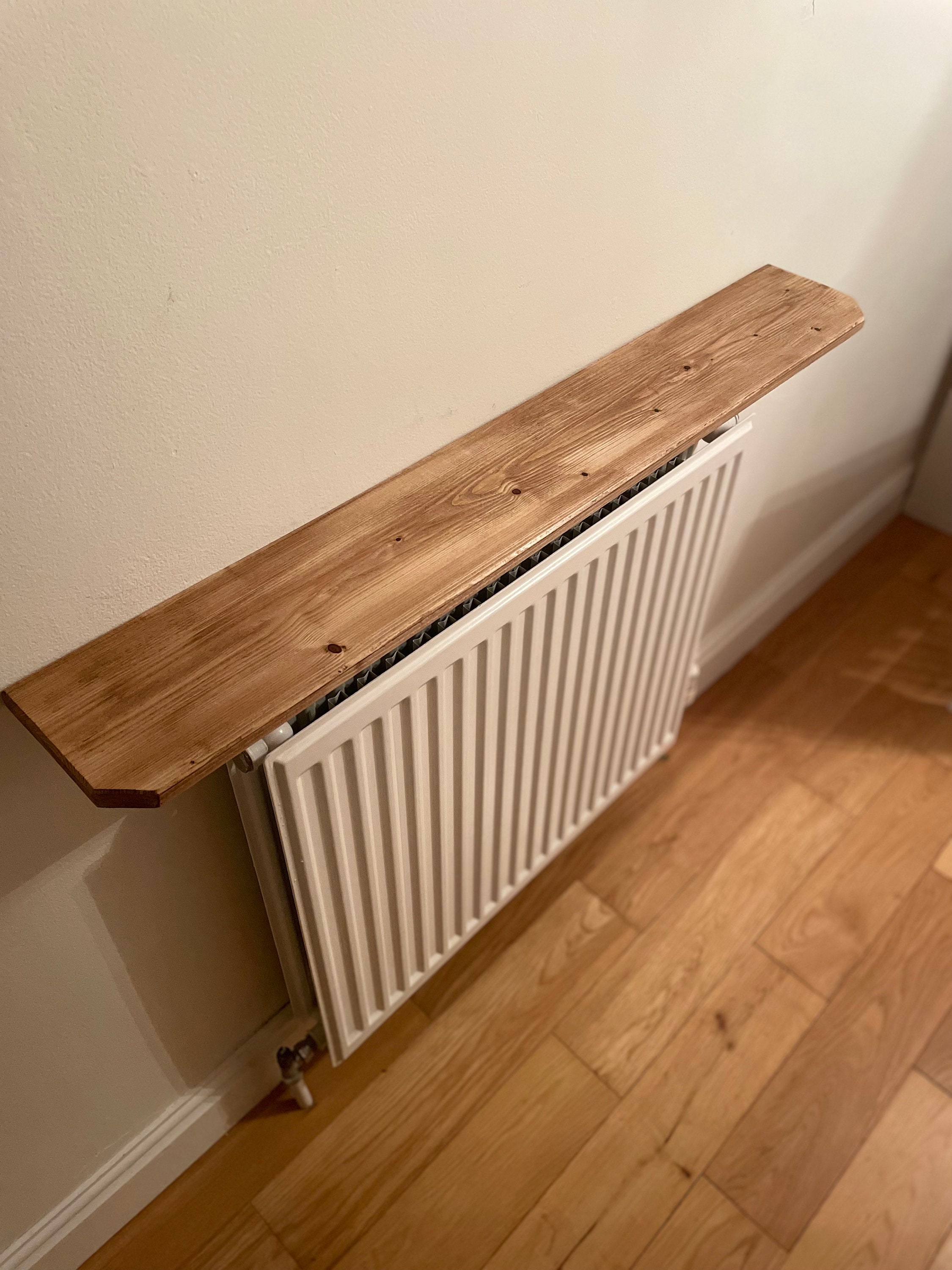 Wooden Radiator Shelf Rustic Wooden Shelf Floating Shelf Radiator Cover ...