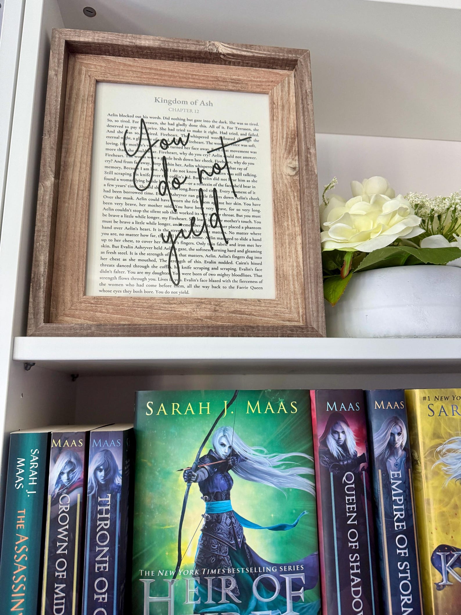 Throne of Glass "you Do Not Yield" Book Page Frame – Kingdom of Ash ...