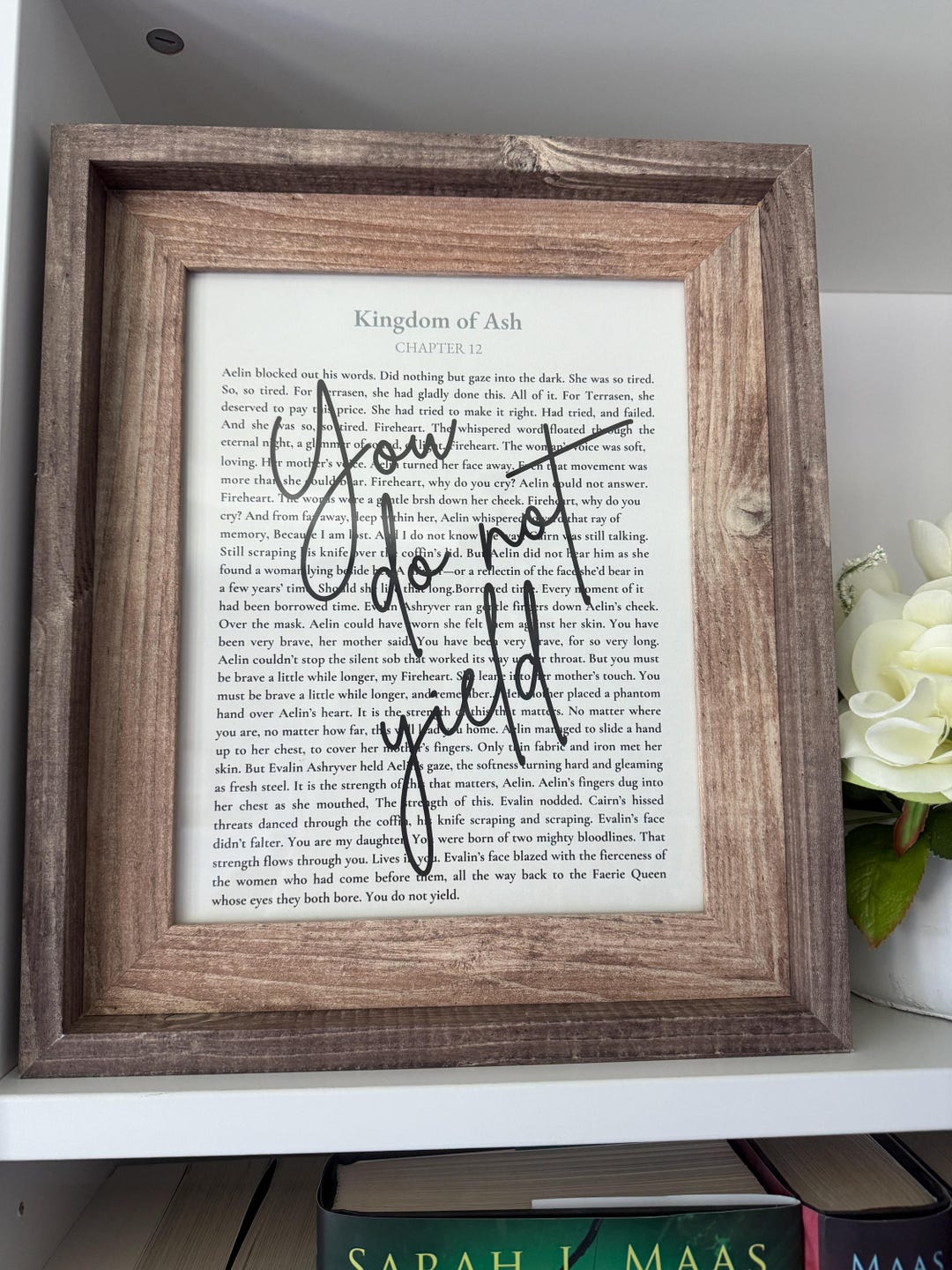 Throne of Glass "you Do Not Yield" Book Page Frame – Kingdom of Ash ...
