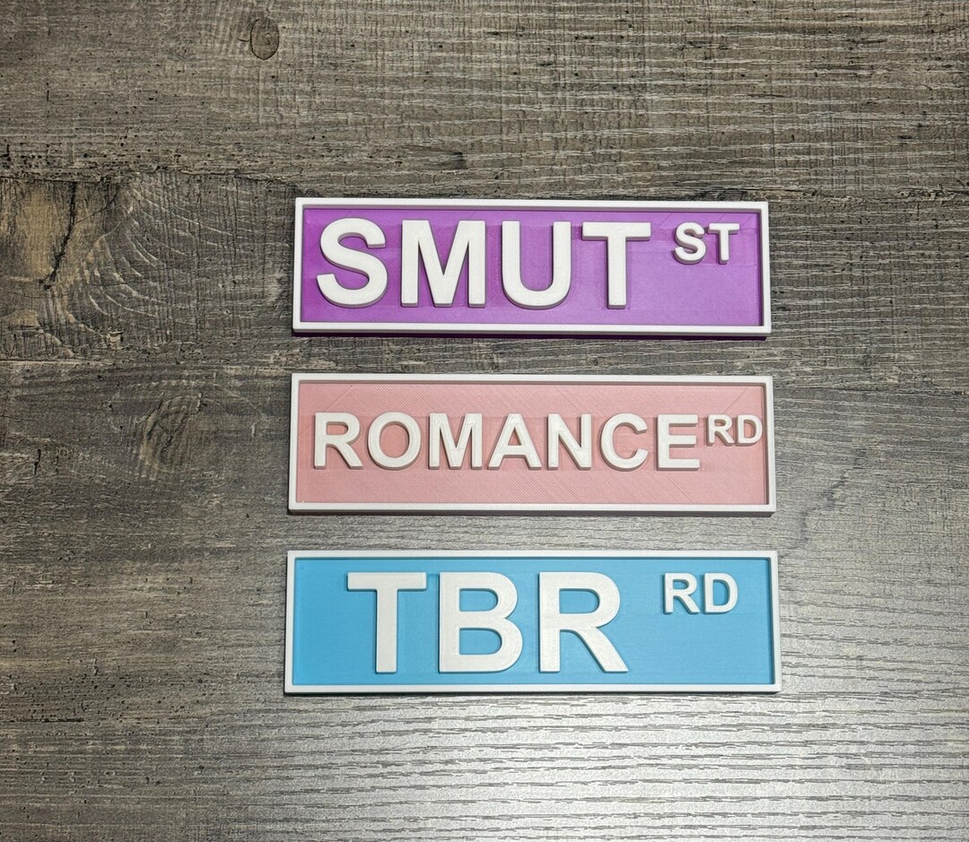 Book Genre Street Signs for Book Lovers | Smut St, Romance Rd, TBR Rd ...