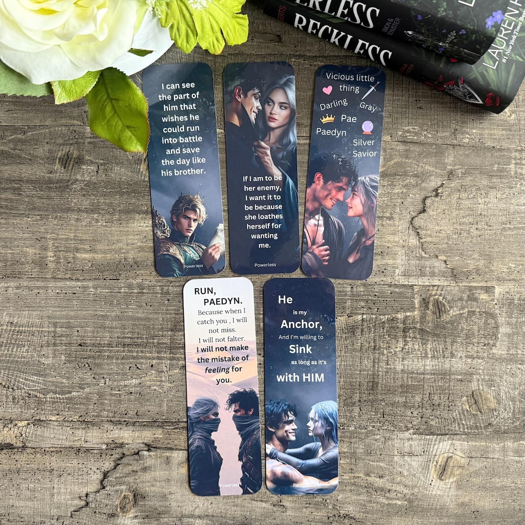 Powerless Inspired Bookmark Set | Lauren Roberts Bookish Gifts ...