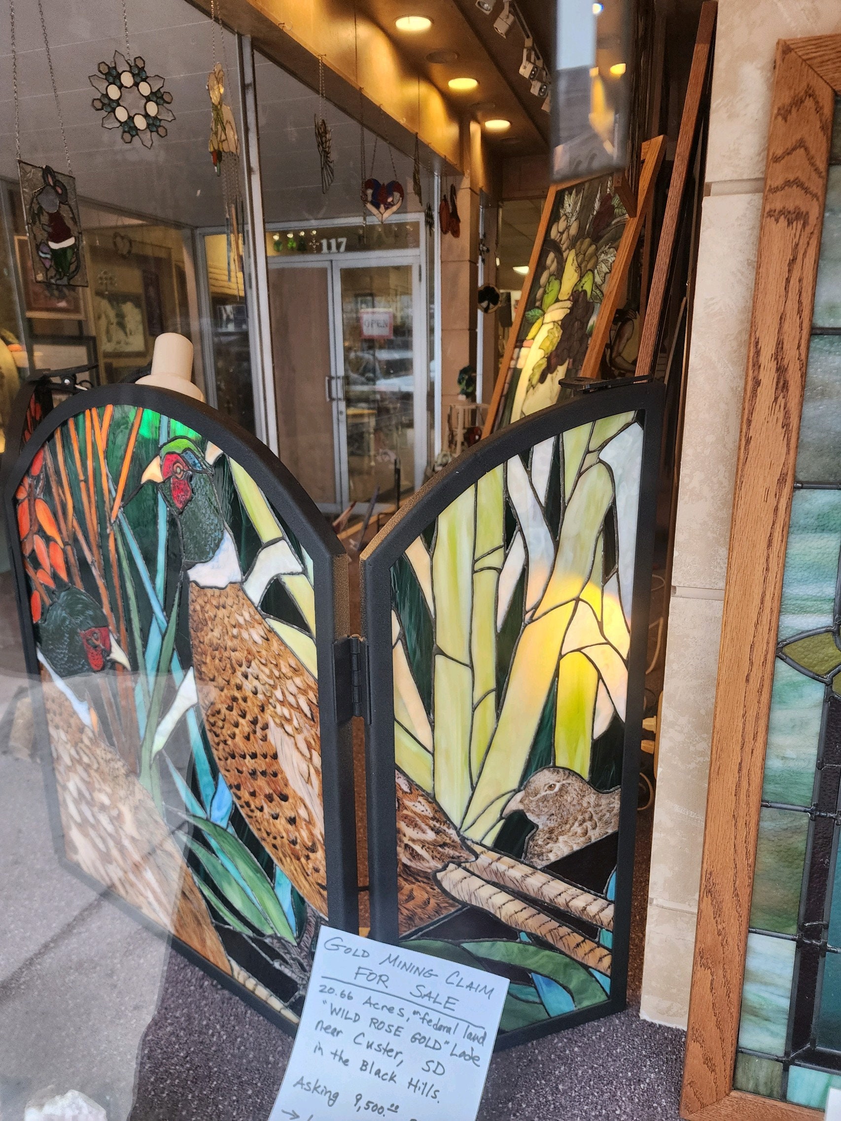 Pheasant Stained Glass Panel Fireplace Screen - Etsy