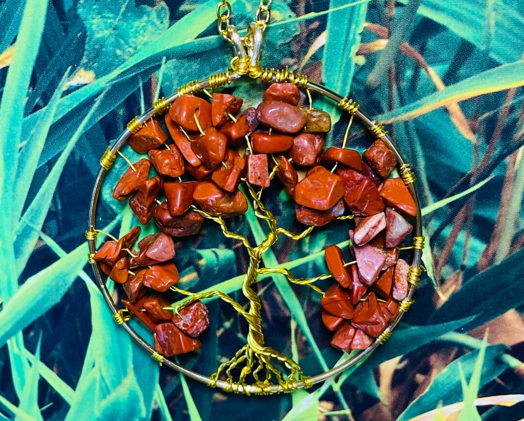 Semi Precious Chip Tree of Life Pendant Tree of Life Necklace Pendant ...