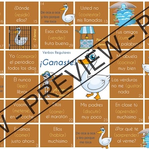 La oca de los verbos A Spanish game to practise verb conjugation - Etsy ...