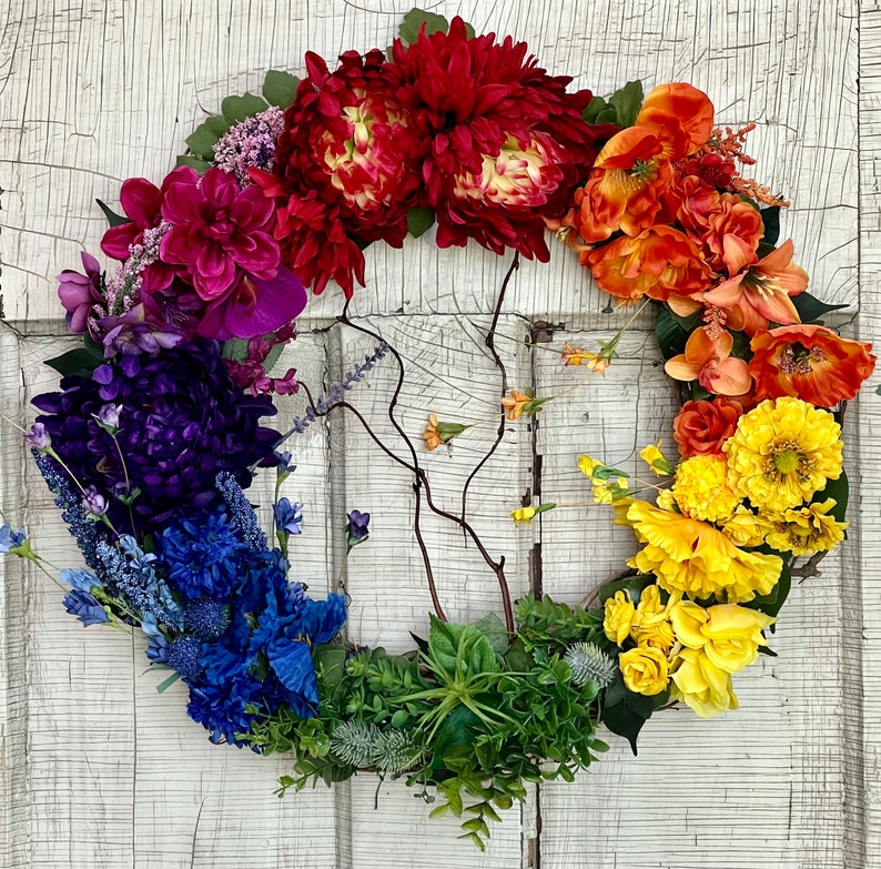 LGBTQ Rainbow Wreath for Front Door PRIDE Wreath for Front - Etsy