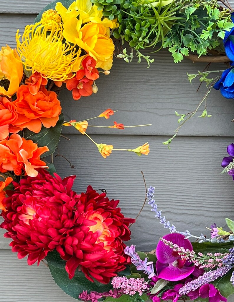 LGBTQ Rainbow Wreath for Front Door PRIDE Wreath for Front - Etsy