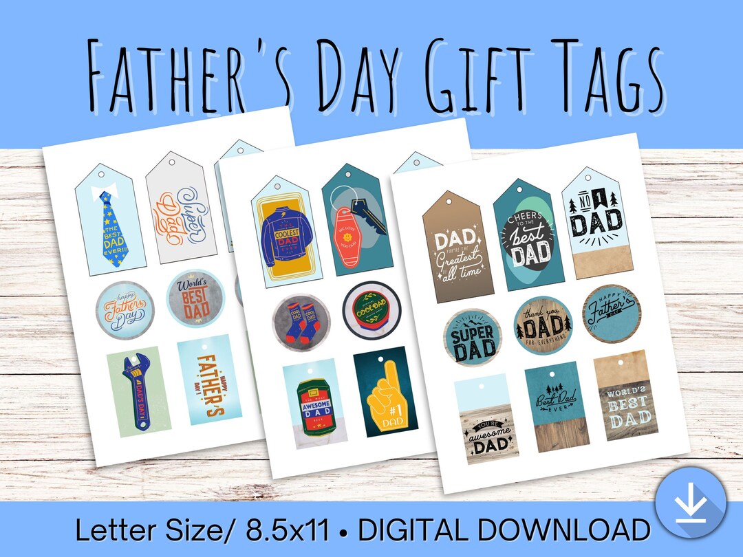 Father's Day Gift Tags Download Print at Home - Etsy