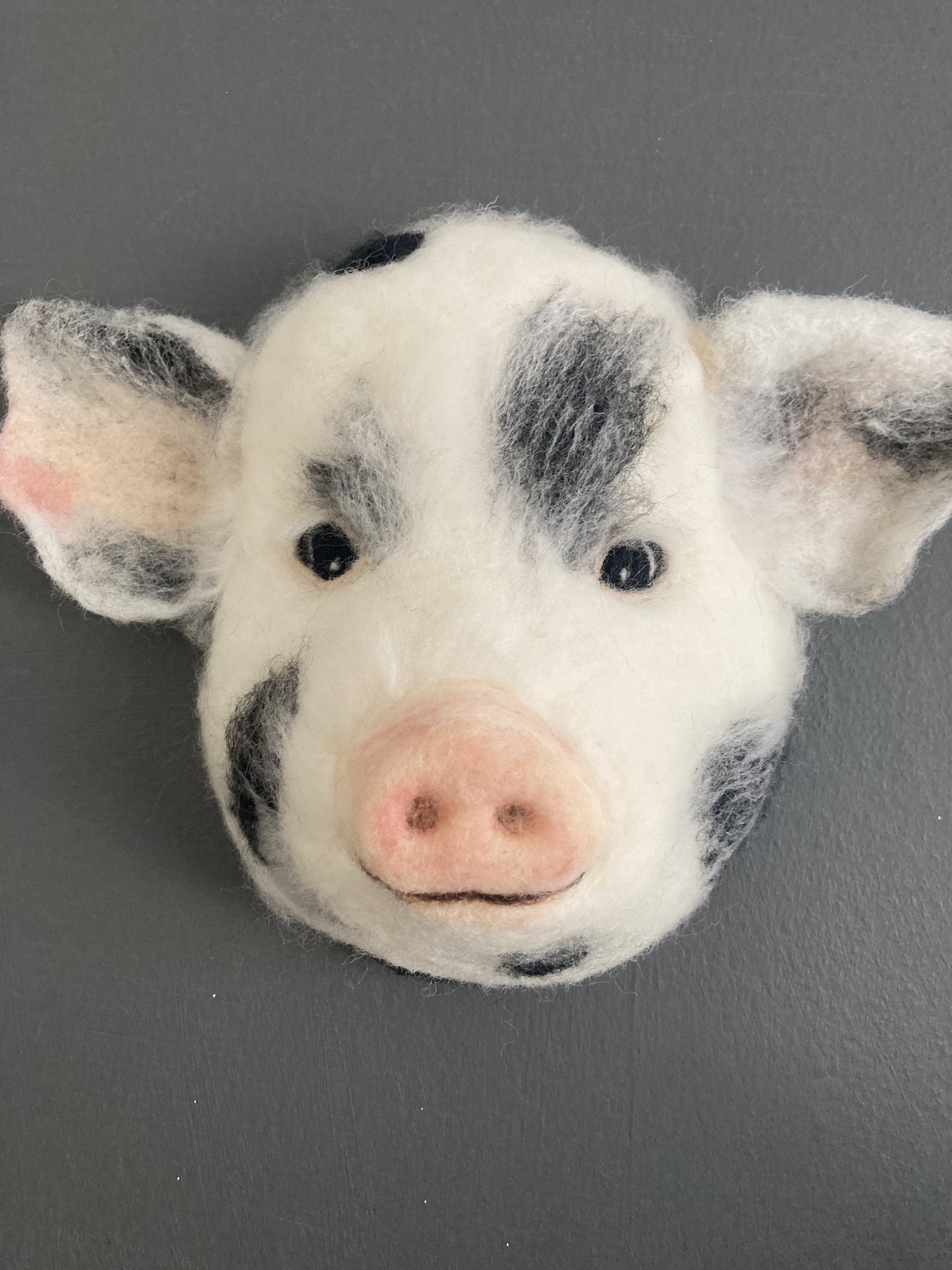 Handmade Wool Farm Animal Head Wall Decor: Highland Cow, Pig, Sheep ...