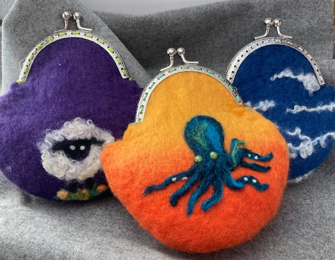 Handmade Felted Coin Purse Wool Coin Purse Handmade Felted - Etsy