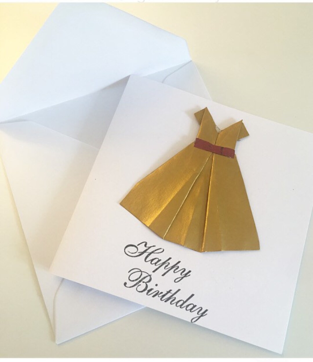 Origami Dress Birthday Card - Etsy