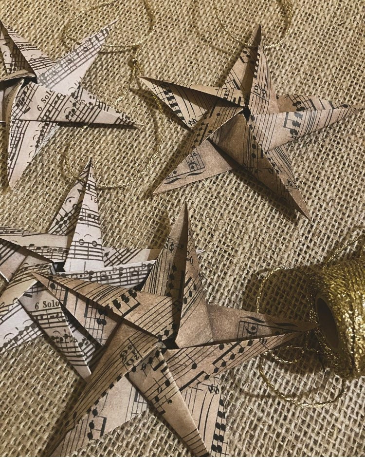 Origami Star- Musical Note Design - Etsy