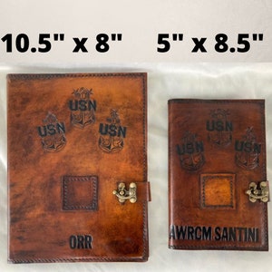 Single Anchor Navy Chief Charge Book Leather Journal Cover - Etsy