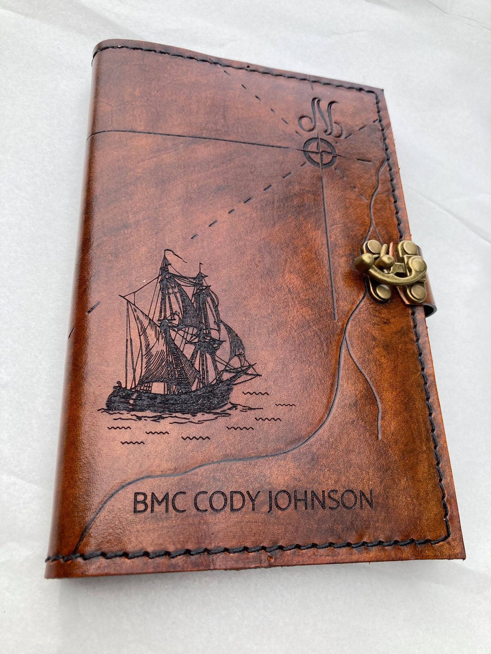 Pirate Map, Leather Military Book Cover, Leather Journal Cover ...